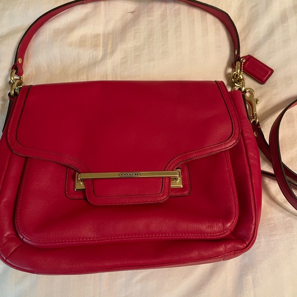 Coach | Bags | Coach Taylor Leather Flap Shoulder Bag Red | Poshmark